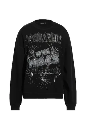 Dsquared2 Fleece Sweatshirt With Rhinestone Detailing - Black