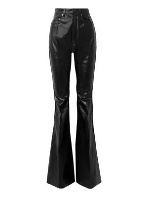 Rick Owens Bolan Coated Flared Pants - Black