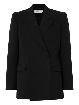 Gabriela Hearst Gabriela Hearst Gavin Double-breasted Wool-crepe Blazer Black