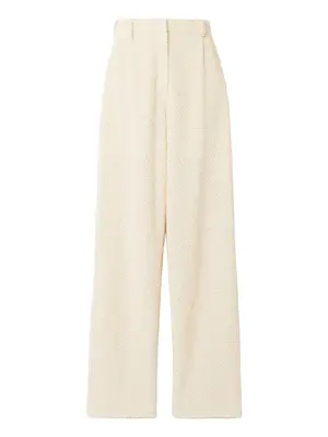 Magda Butrym Bouclé Wide-leg Pants - Neutrals