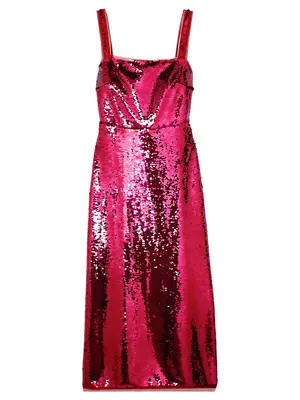 MOLLY GODDARD Miranda Sequined Tulle Midi Dress - Pink