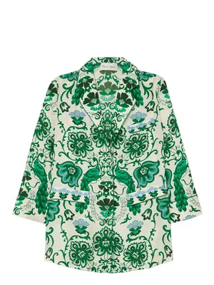 Cara Cara Venezia Printed Silk-twill Jacket - Green