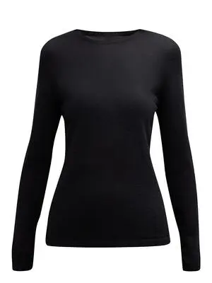 Neiman Marcus Neiman Marcus Cashmere Collection Crewneck Top Black