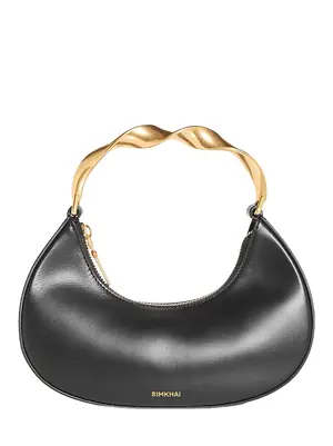 Simkhai Nixi Twist Top Handle Bag - Black
