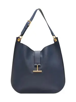 TOM FORD TOM FORD Large Tara Leather Hobo Bag 1l087 Denim Blue