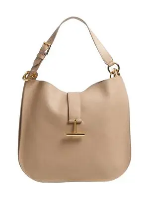 TOM FORD TOM FORD Large Tara Leather Hobo Bag Jaa Light Beige