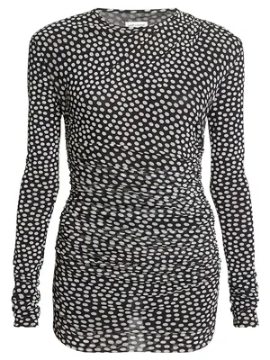 Saint Laurent Saint Laurent Ruched Mini Dress Bone