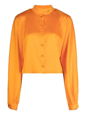 GENNY Band-collar Blouse - Orange