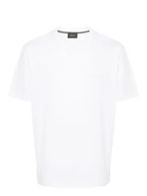 Brioni Embroidered-logo Cotton T-shirt - White