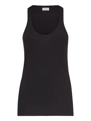 Brunello Cucinelli Ribbed Tank Top - Black
