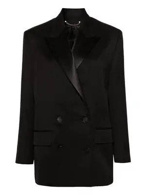 GOLDEN GOOSE Peak-lapels Double-breasted Blazer - Black