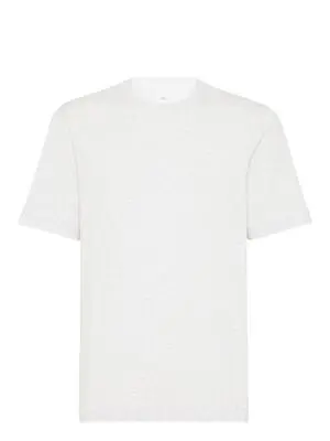 Brunello Cucinelli Mélange-effect Cotton T-shirt - White