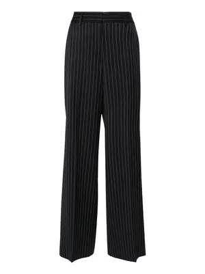 MSGM High-waisted Pinstripe Trousers - Blue