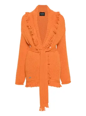 Alanui Fringe-edge Cotton-cashmere Cardigan - Orange