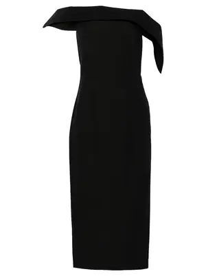 Roland Mouret Off-shoulder Crepe Midi Dress - Black