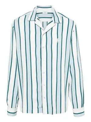 Etro Camp-collar Striped Shirt - Blue