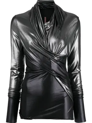 Rick Owens Asymmetric Draped Top - Silver