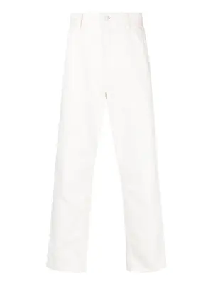 Carhartt Work In Progress Straight-leg Trousers With Logo Patch - Neutrals
