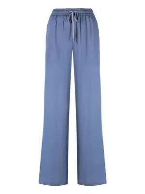 Lorena Antoniazzi Satin Wide-leg Trousers - Blue