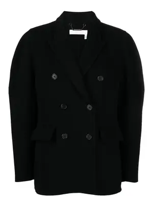 Chloé Double-breasted Wool-blend Jacket - Black