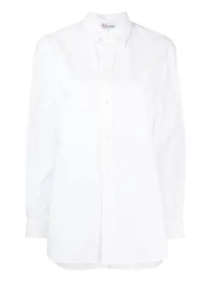 RED VALENTINO Tie-Back Cotton Shirt