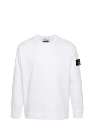 Stone Island Cotton Compass Sweatshirt - White