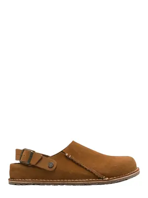 BIRKENSTOCK Lutry Suede Clogs - Brown