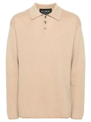 Alanui Ribbed Polo Top - Neutrals