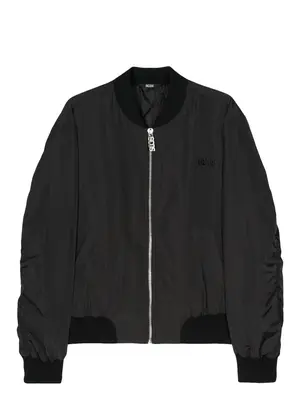 Gcds Embroidered-logo Bomber Jacket - Black