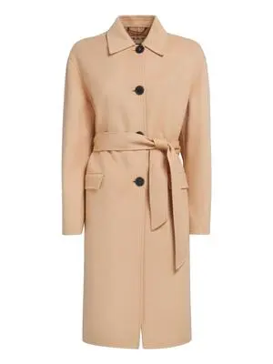 Marni Belted Virgin Wool-blend Coat - Brown