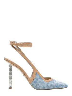 Gcds 120mm Slingback Leather Pumps - Blue