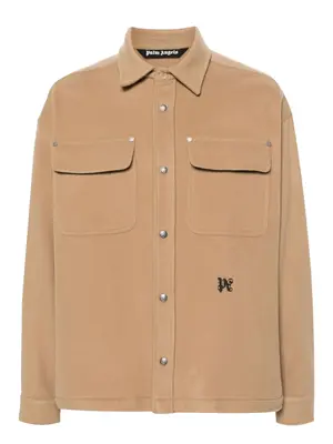 Palm Angels Logo-embroidered Shirt Jacket - Neutrals
