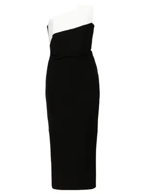 Roland Mouret Draped Crepe Midi Dress - Black