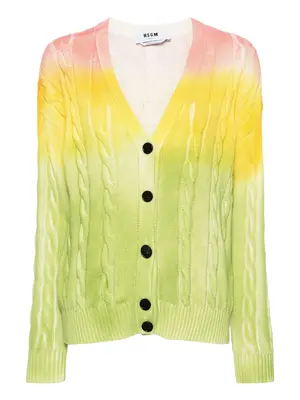 MSGM Cable-knit Cardigan - Yellow