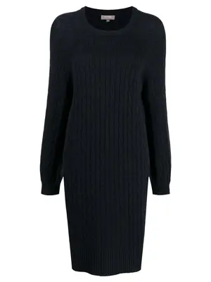 N.peal Cable-knit Round-neck Dress - Blue