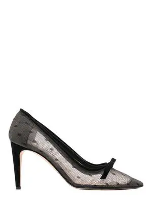 Red Valentino Pointed-toe Point D'esprit Pumps - Black