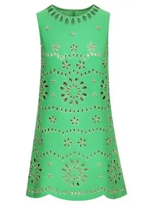 OSCAR DE LA RENTA Crystal-Embellished Mini Shift Dress