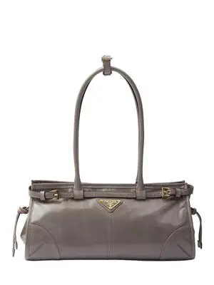 Prada Bonnie Medium Leather Handbag - Grey