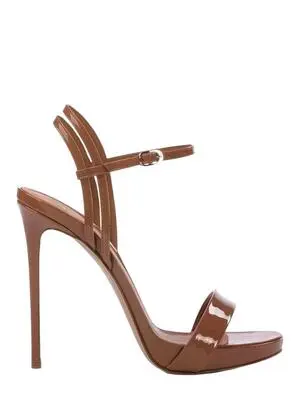 LE SILLA Gwen 120mm Leather Sandals - Brown