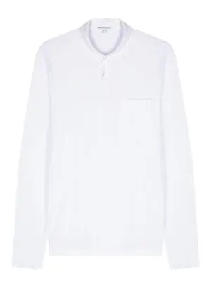 JAMES PERSE Jersey Longsleeved Polo Shirt - White