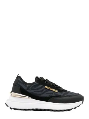 Just Cavalli Zebra-print Panelled Sneakers - Black