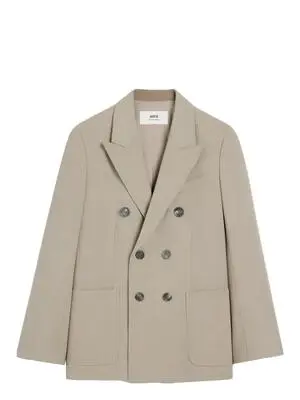 Ami Double-breasted Peak-lapel Blazer - Neutrals