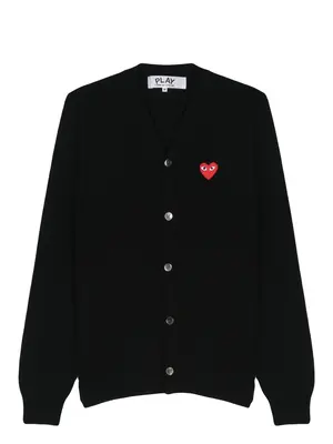 PLAY COMME DES GARCON Comme Des Garçons Play Heart-Patch Wool Cardigan