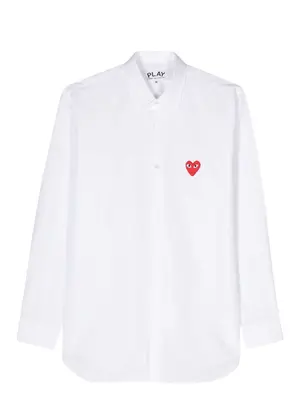 Play Comme Des Garcon Heart Appliqué Shirt - White