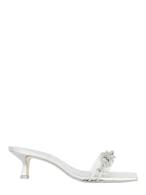 Cult Gaia Lynn Metallic Leather Sandals - Silver