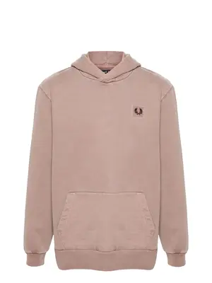 Fred Perry Logo-appliqué Hoodie - Pink