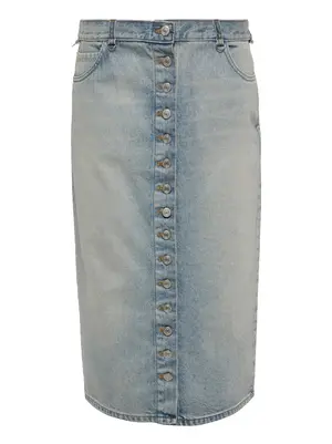 COURREGES Courrèges Multiflex Denim Midi Skirt - Blue