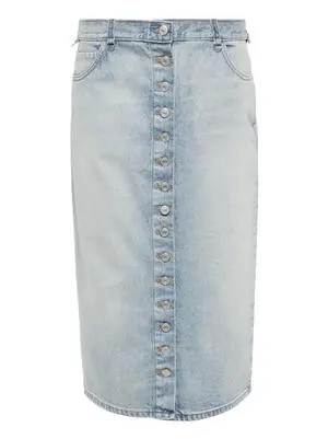 COURREGES Courrèges Multiflex Denim Midi Skirt - Blue