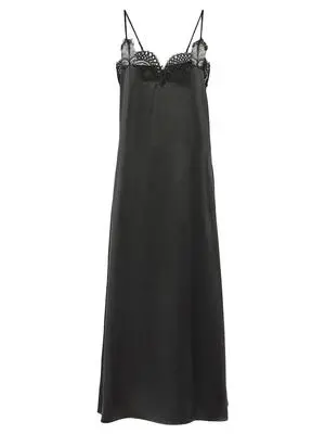 Co Lace-trimmed Silk Satin Slip Dress - Black