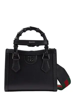 Gucci Diana Mini Leather Tote Bag - Black